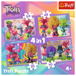 Trefl Puzzle 4 în 1 - Aventurile trolilor colorați / Universal Trolls 3 ...