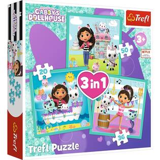Trefl Puzzle 3 in 1 – Gabbys Aktivitäten / Universal Gabbys Puppenhaus ...