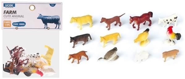 Figurine animale mini fermă 12 buc set 5 cm - prietenesc | RaiJucării.ro