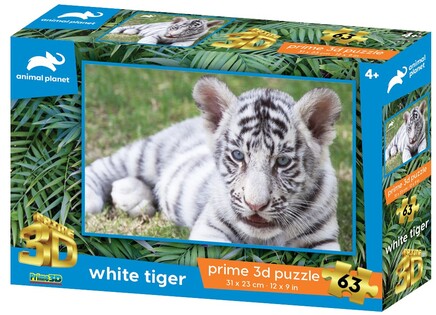 PRIME 3D PUZZLE - Biely tiger 63 dielikov - 3D Puzzle | RajHraciek.sk