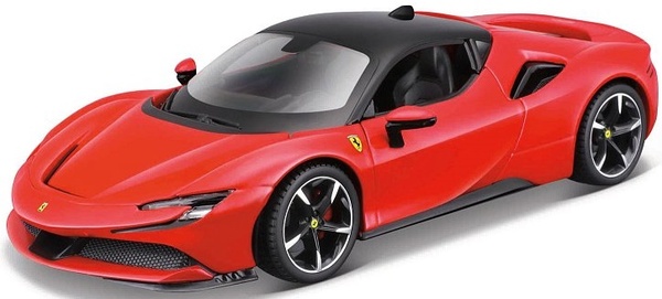 MaistoM. Linie de asamblare Ferrari, SF90 Stradale, ROȘU, cutie de geam ...