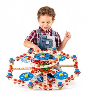 Set de construcție din lemn Woody 'Engineer' - Wader | RaiJucării.ro