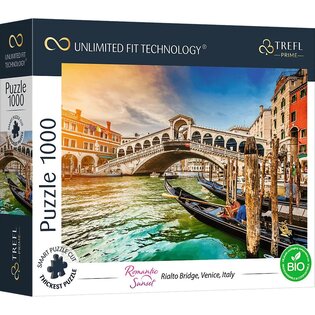 Trefl Prime puzzle 1000 UFT - Apus romantic: Podul Rialto din Veneția ...