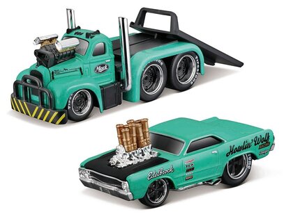 Maisto - Muscle Transports - 1953 MACK B-61 Flatbed 1968 Dodge Dart ...