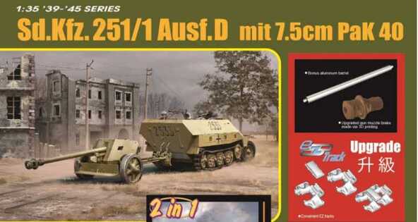 Model Kit military 6664 - Sd.Kfz.251/1 Ausf.D with 7.5cm PaK40 (1:35 ...