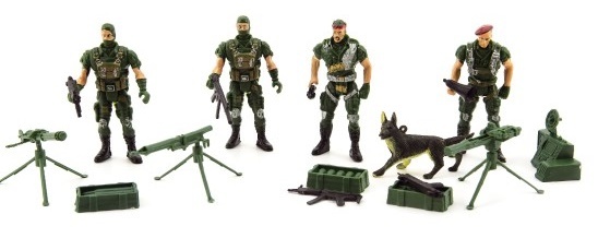 Set de 4 soldati cu accesorii plastic CZ design - Eroii | RaiJucării.ro