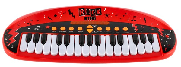 Pian ROCK STAR 31 de taste plastic 46cm functionat cu baterie cu sunet ...
