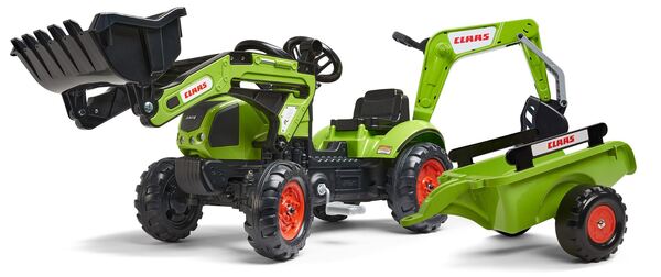 Falk Trettraktor 2040N Claas Arion 410 mit Lader, Bagger und Anhänger ...