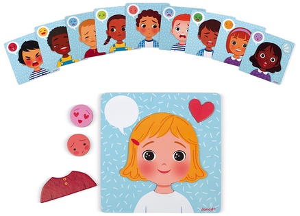 Janod Emoții și sentimente cu șabloane 20 buc - Jucării din lemn pentru ...