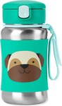 SKIP HOP Spark Style Láhev s brčkem na vodu nerez Mopslík 12m+ - Hrnky, sportovní láhve ...